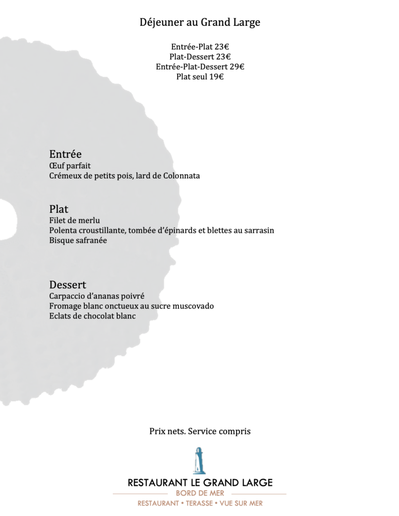 Bienvenue au restaurant le Grand Large - Ile de Ré